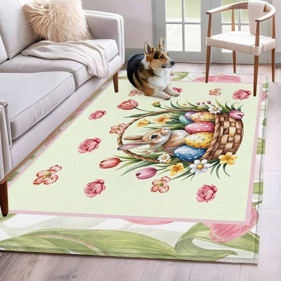 Area Rugs for Living Room 4x6 Ft, Easter Non Slip Area Rugs for Kitchen ...