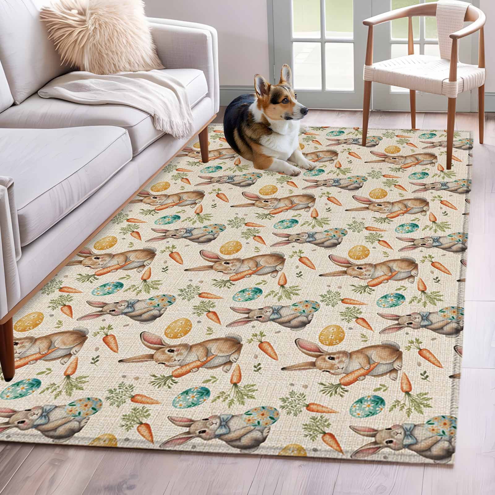 Area Rugs for Living Room 4x6 Ft, Easter Non Slip Area Rugs for Kitchen ...
