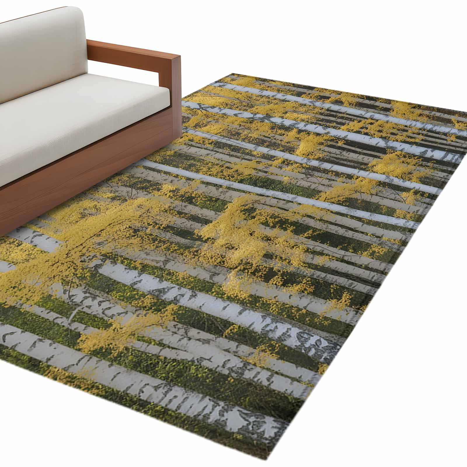 Area Rugs for Living Room 4x6 Ft, Fall Branch Trees Non Slip Area Rugs ...
