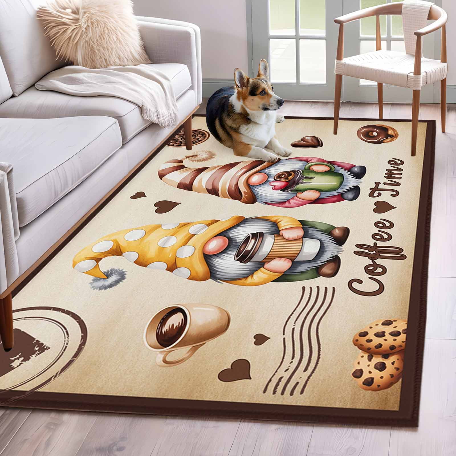 Area Rugs for Living Room 4x6 Ft, Farmhouse Coffee Time Non Slip Area ...