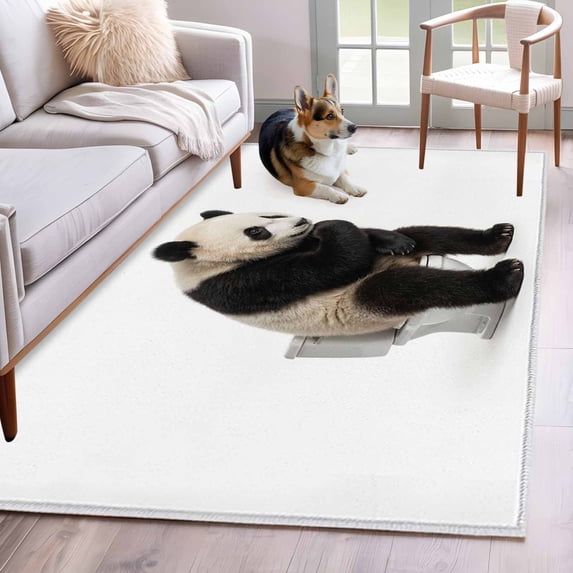Area Rugs for Living Room 4x6 Ft, Funny Panda Non Slip Area Rugs for ...