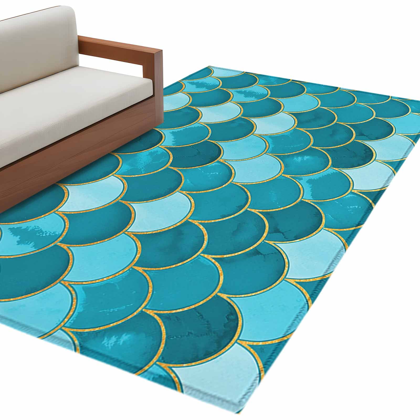 Area Rugs for Living Room 4x6 Ft, Green Non Slip Area Rugs for Kitchen ...