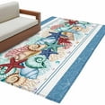 Area Rugs for Living Room 4x6 Ft, Green Starfish Summer Non Slip Area ...