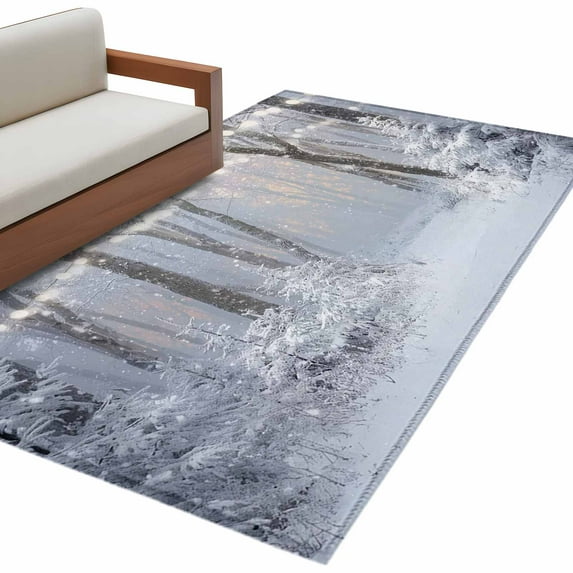 Area Rugs for Living Room 4x6 Ft, Grey White Christmas Non Slip Area ...