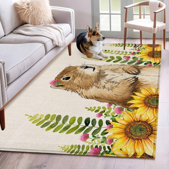 Area Rugs for Living Room 4x6 Ft, Groundhog Day Non Slip Area Rugs for ...
