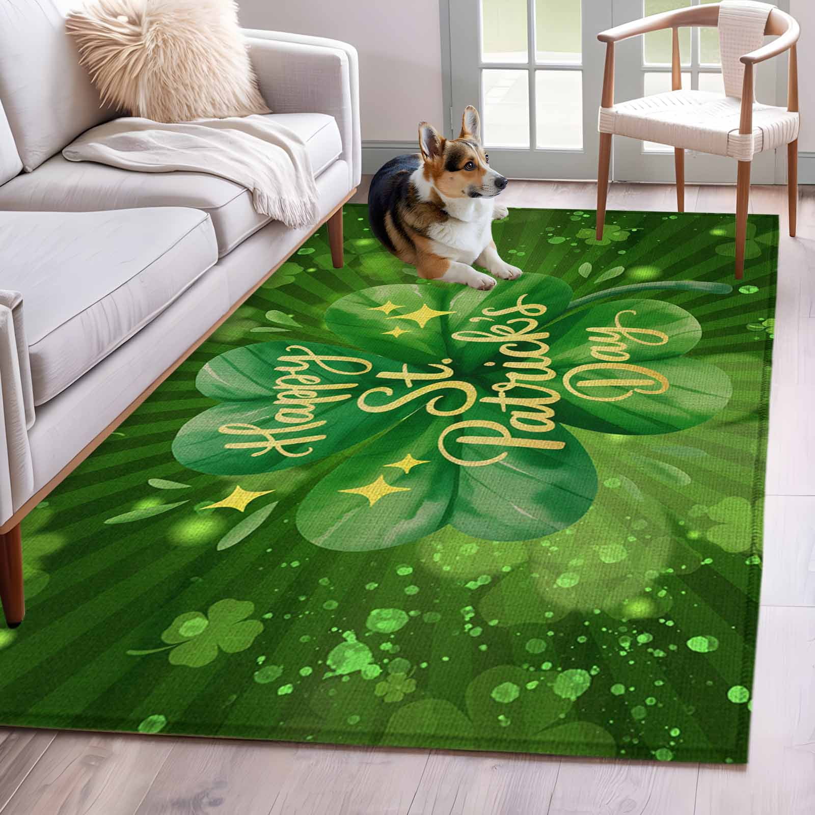 Area Rugs for Living Room 4x6 Ft, Happy St Patrick's Day Non Slip Area ...