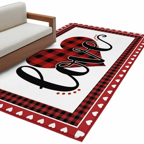 Area Rugs for Living Room 4x6 Ft, Happy Valentine's Day Non Slip Area ...