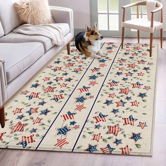 Area Rugs for Living Room 4x6 Ft, Independence Day Non Slip Area Rugs ...