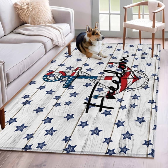 Area Rugs for Living Room 4x6 Ft, Independence Day Non Slip Area Rugs ...