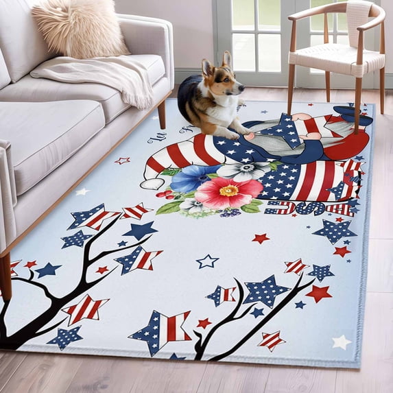 Area Rugs for Living Room 4x6 Ft, Independence Day Non Slip Area Rugs ...