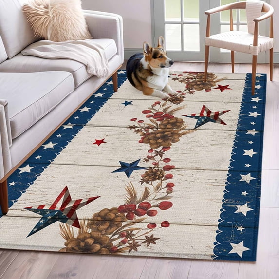 Area Rugs for Living Room 4x6 Ft, Independence Day Non Slip Area Rugs ...
