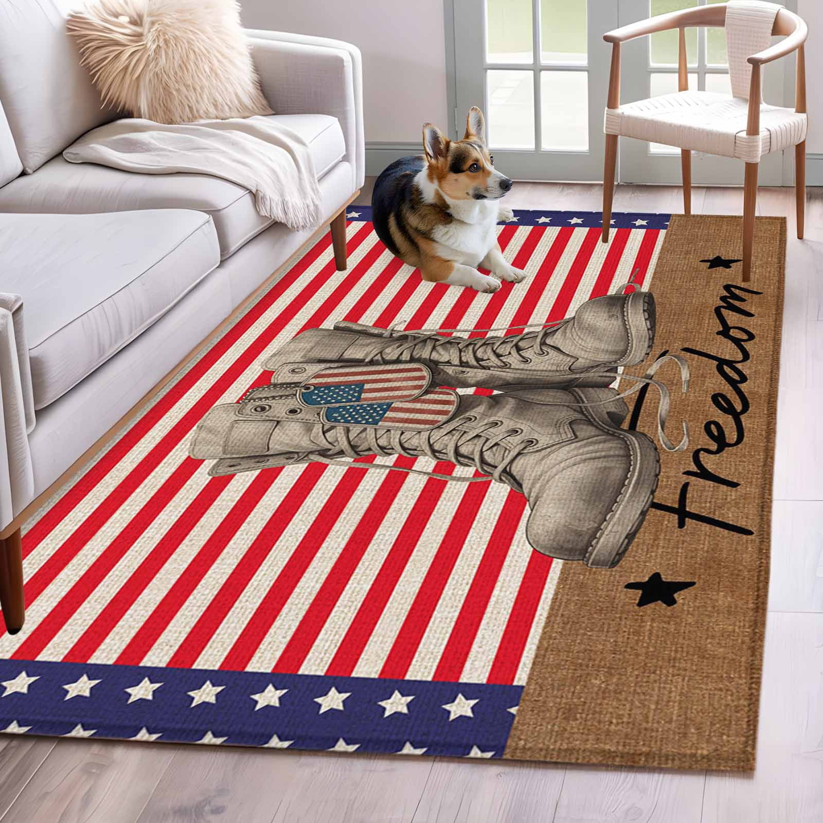 Area Rugs for Living Room 4x6 Ft, Independence Day Non Slip Area Rugs ...