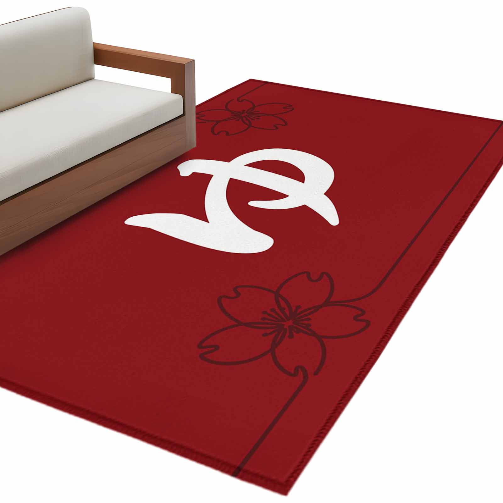 Area Rugs for Living Room 4x6 Ft, Japanese Style Non Slip Area Rugs for ...