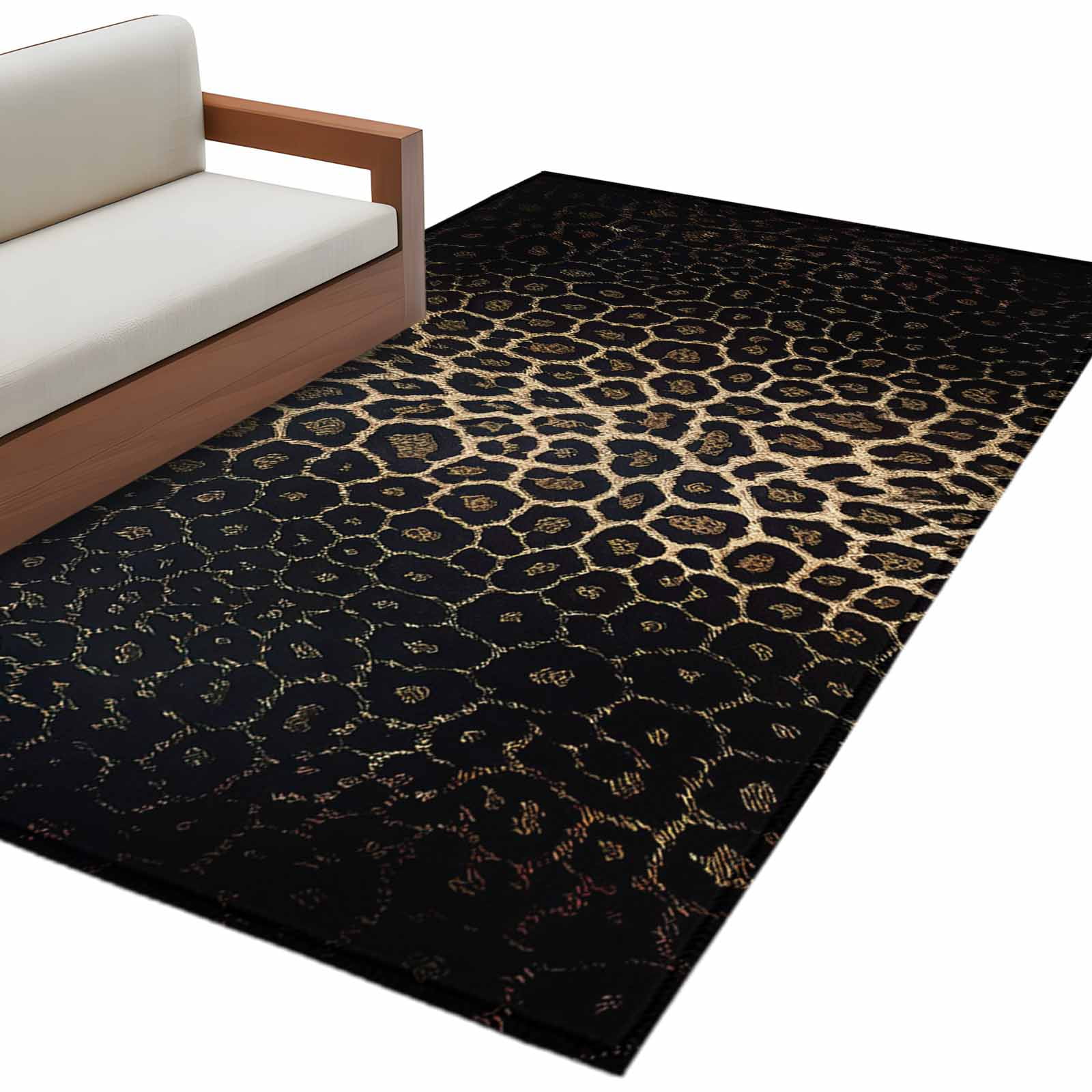 Area Rugs for Living Room 4x6 Ft, Leopard Print Non Slip Area Rugs for ...