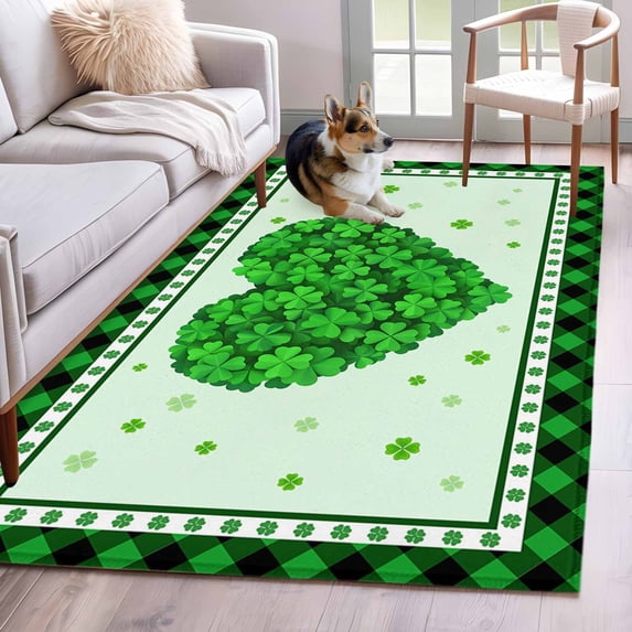 Area Rugs for Living Room 4x6 Ft, Lucky Saint Patrick's Day Non Slip ...