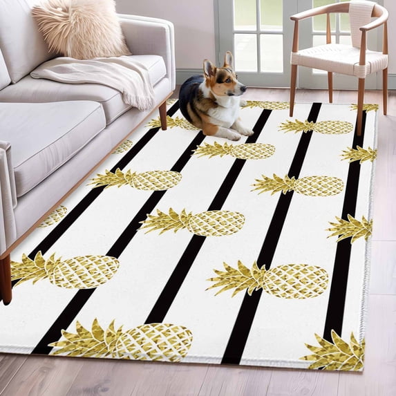 Area Rugs for Living Room 4x6 Ft, Pineapple Non Slip Area Rugs for ...