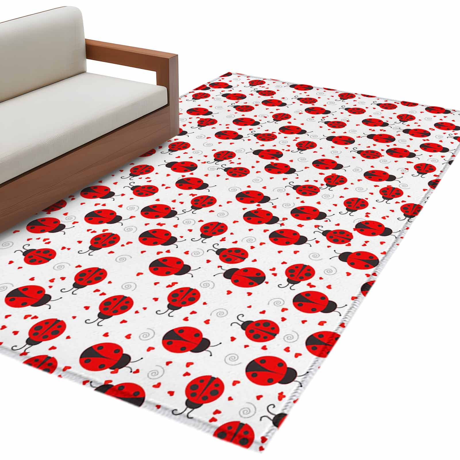 Area Rugs for Living Room 4x6 Ft, Red Black Animals Non Slip Area Rugs ...