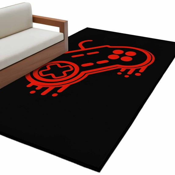 Area Rugs for Living Room 4x6 Ft, Red Game Controller Non Slip Area ...