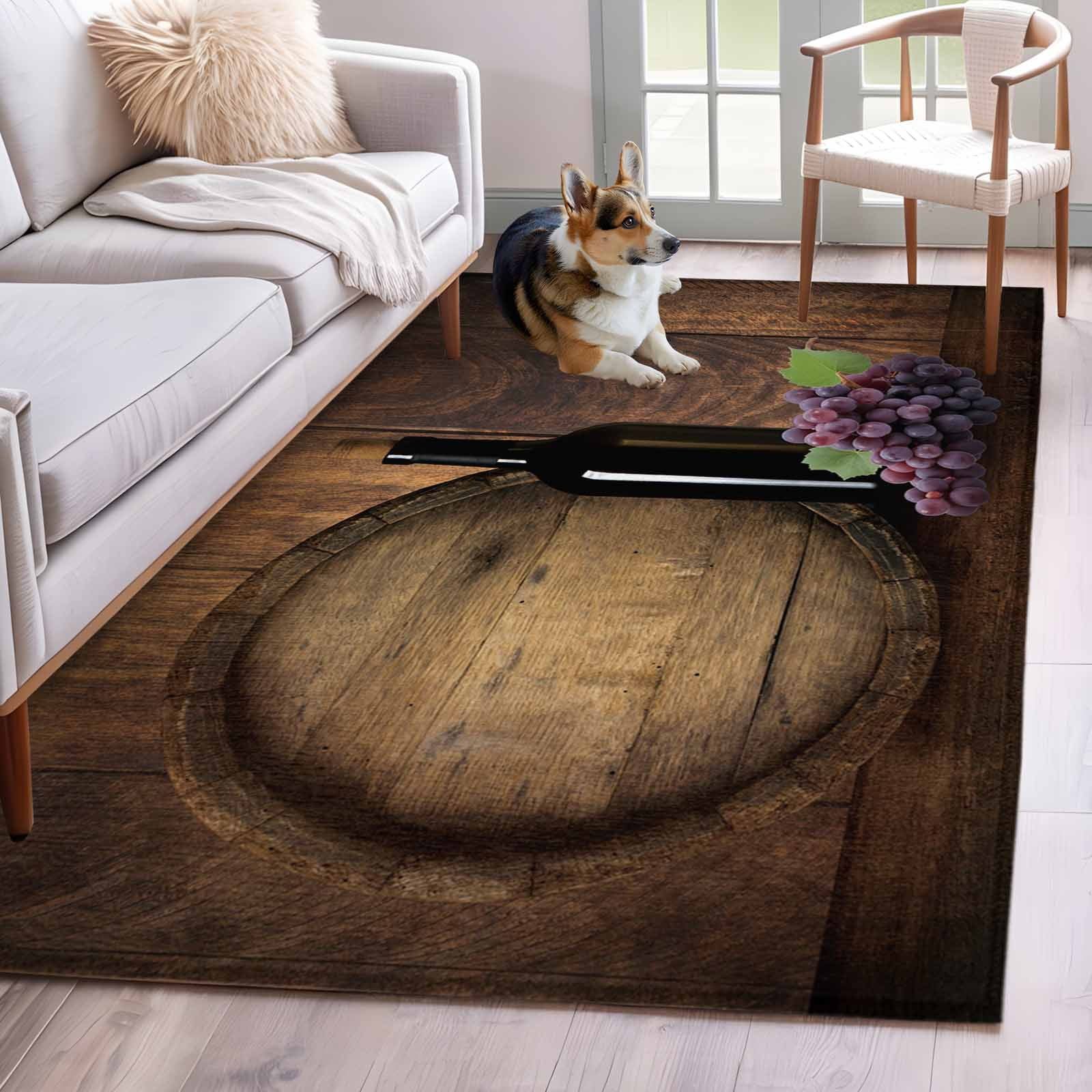 Area Rugs for Living Room 4x6 Ft, Red Wine Non Slip Area Rugs for ...