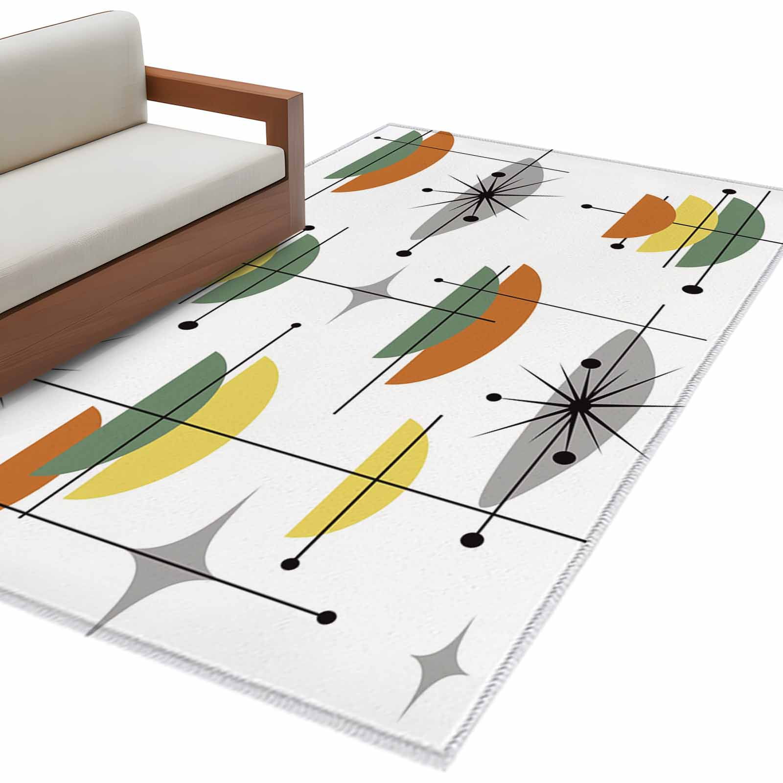 Area Rugs for Living Room 4x6 Ft, Sage Green Boho Non Slip Area Rugs ...