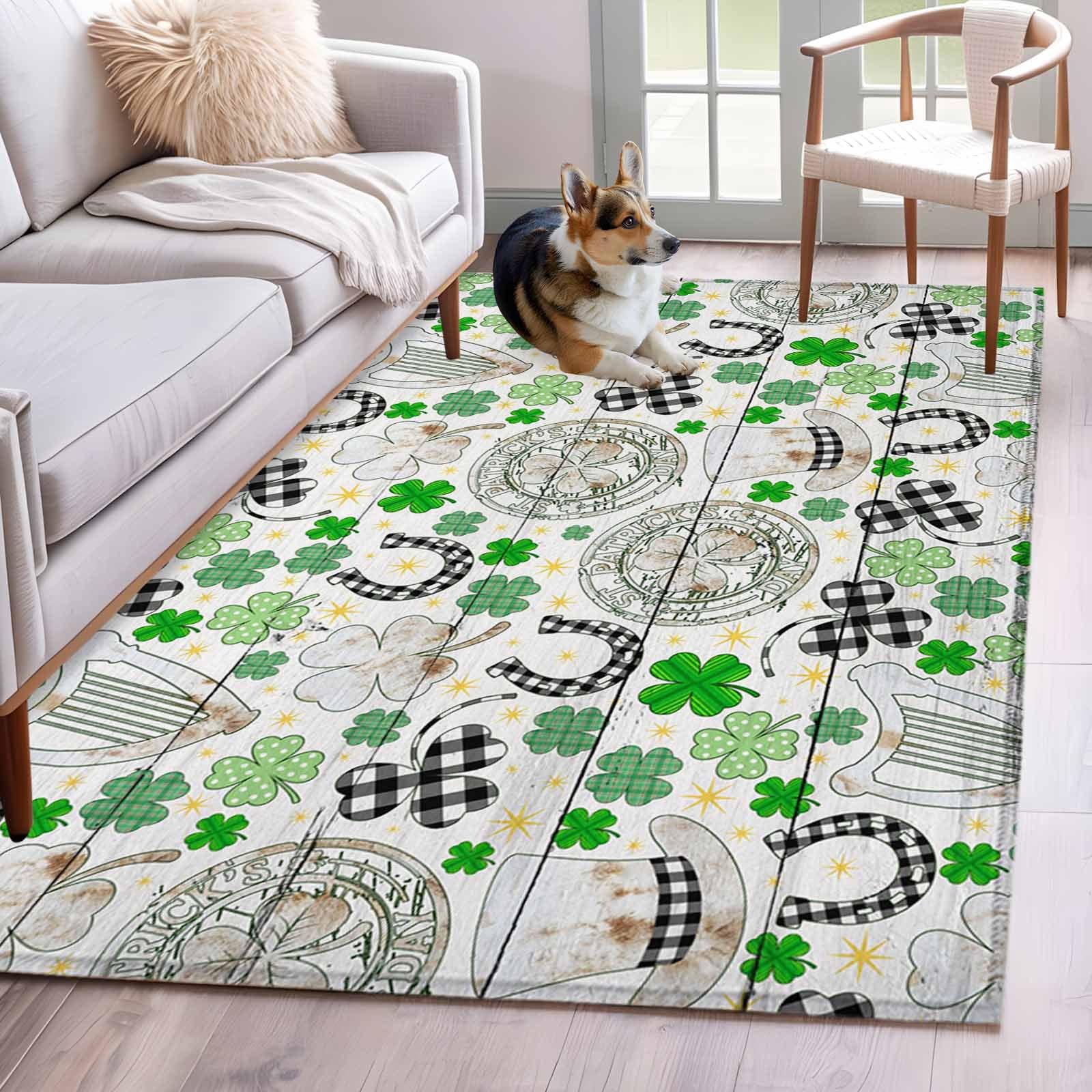 Area Rugs for Living Room 4x6 Ft, St. Patrick's Day Non Slip Area Rugs ...
