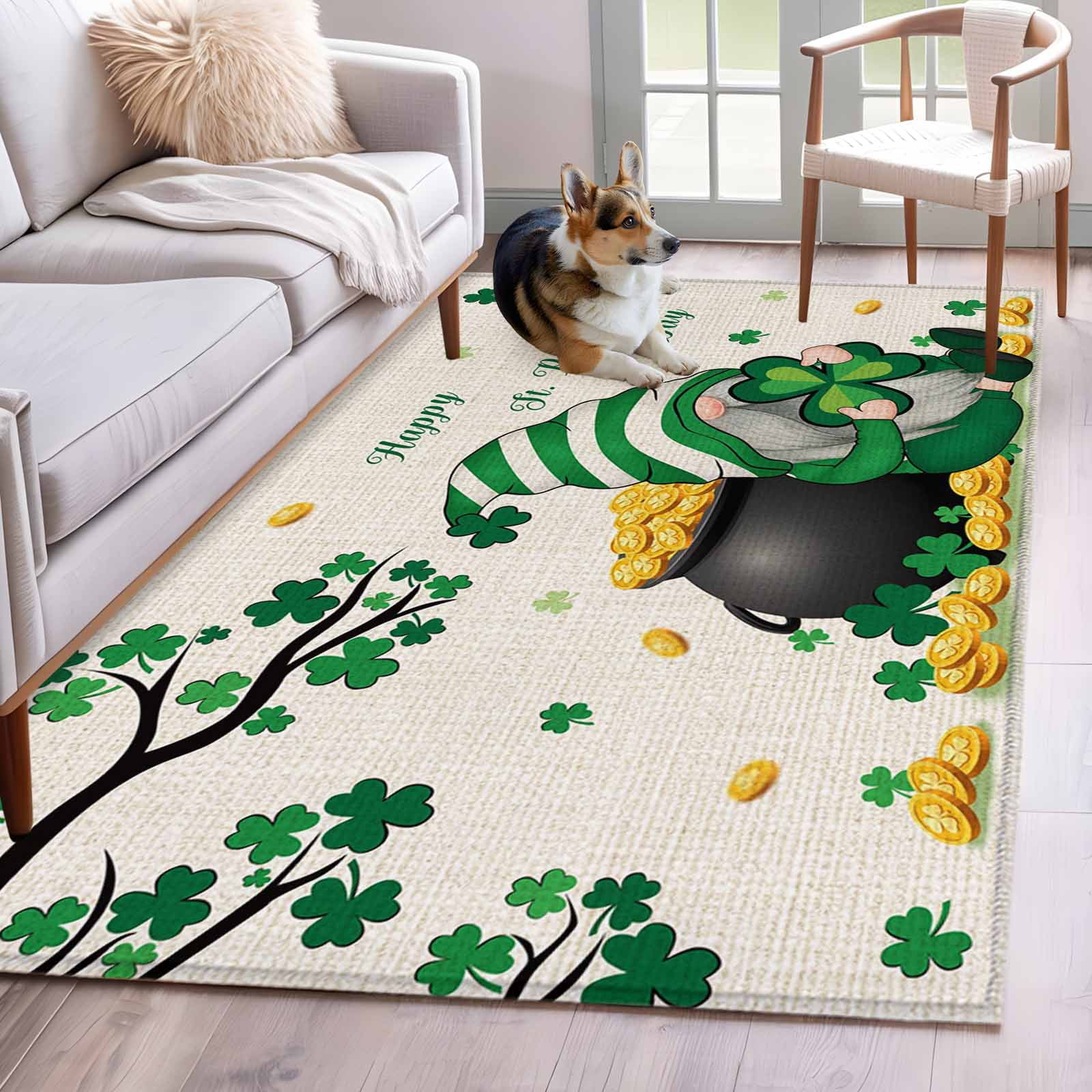 Area Rugs for Living Room 4x6 Ft, St. Patrick's Day Non Slip Area Rugs ...