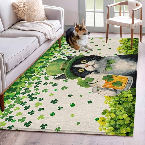 Area Rugs for Living Room 4x6 Ft, St. Patrick's Day Non Slip Area Rugs ...