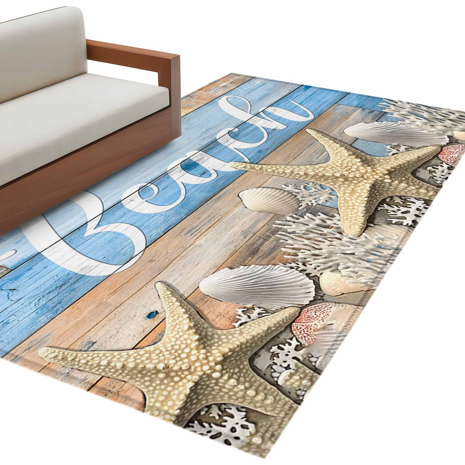 Area Rugs for Living Room 4x6 Ft, Starfish Non Slip Area Rugs for ...