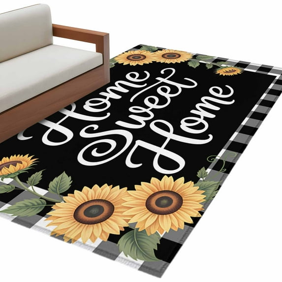 Area Rugs for Living Room 4x6 Ft, Sunflower Non Slip Area Rugs for ...