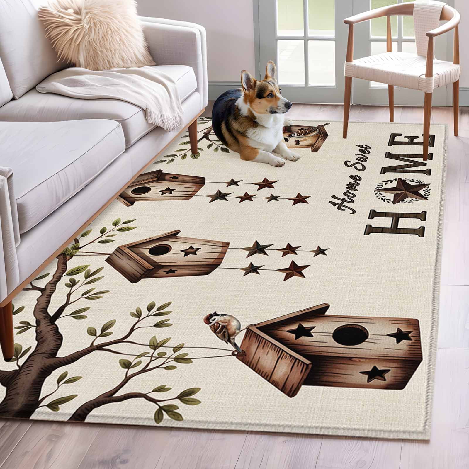 Area Rugs for Living Room 4x6 Ft, Sweet Home Non Slip Area Rugs for ...