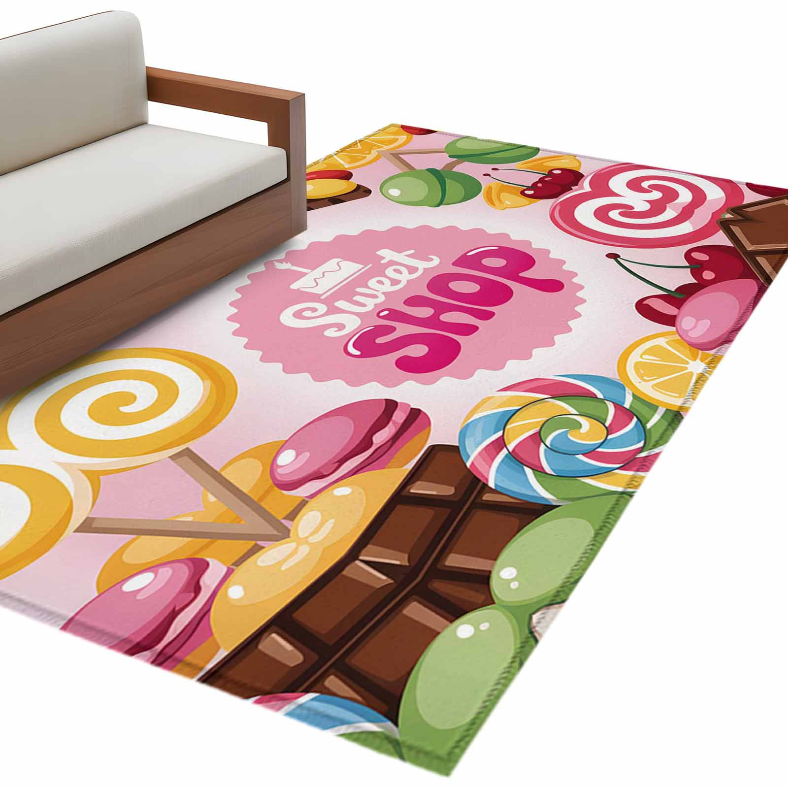 Area Rugs for Living Room 4x6 Ft, Sweet Shop Words Non Slip Area Rugs ...