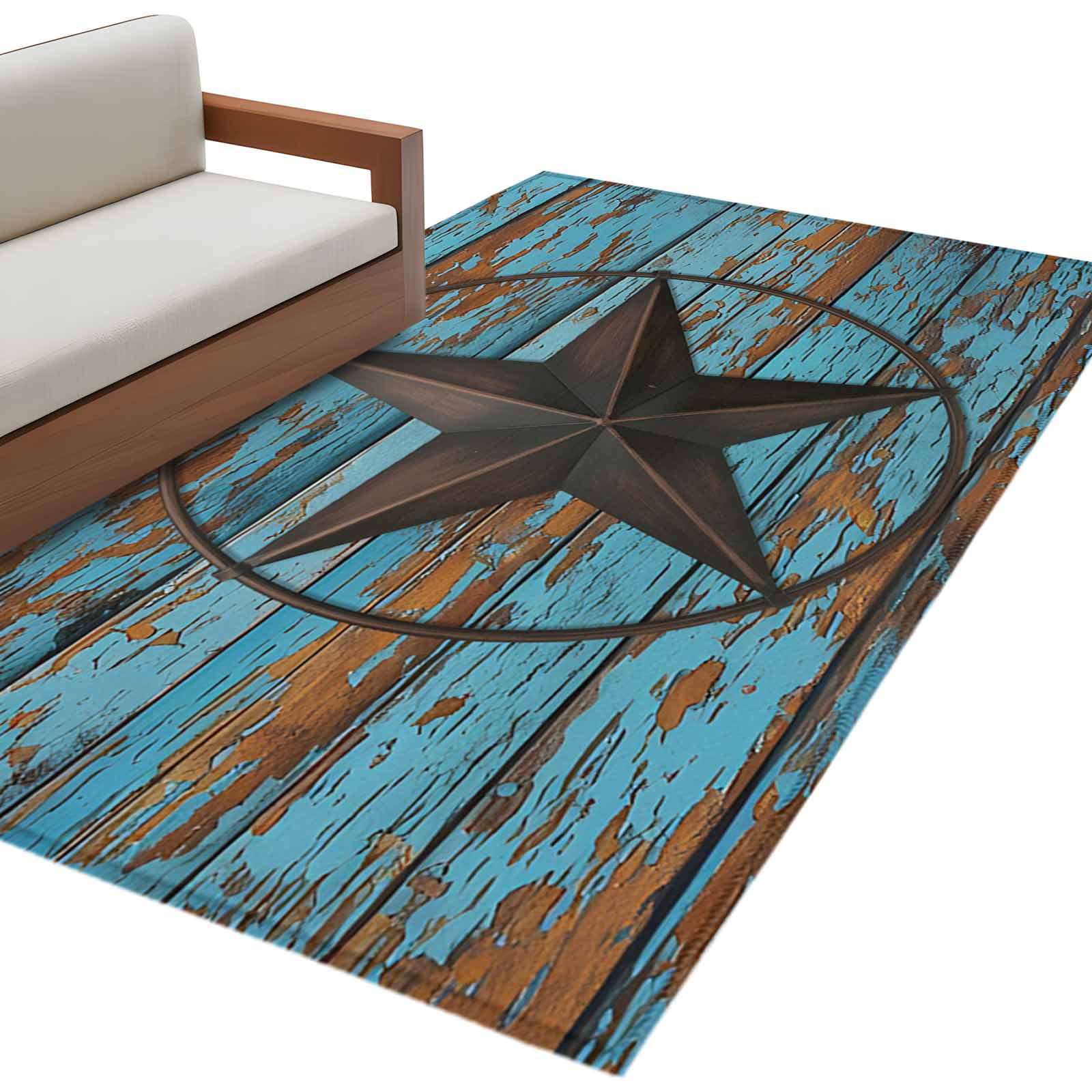 Area Rugs for Living Room 4x6 Ft, Texas Star Brown Non Slip Area Rugs ...