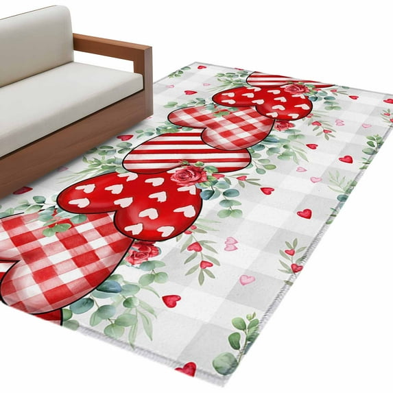 Area Rugs for Living Room 4x6 Ft, Valentine's Day Non Slip Area Rugs ...