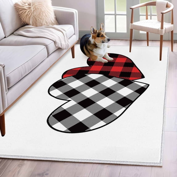Area Rugs for Living Room 4x6 Ft, Valentine's Day Non Slip Area Rugs ...