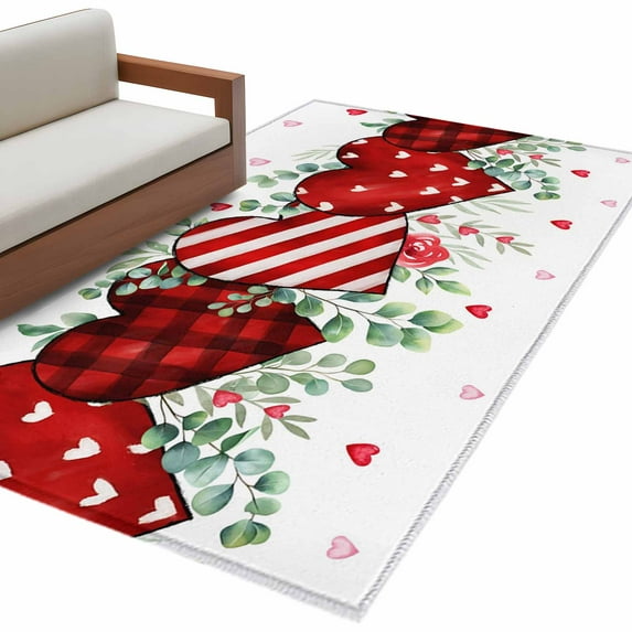 Area Rugs for Living Room 4x6 Ft, Valentine's Day Non Slip Area Rugs ...