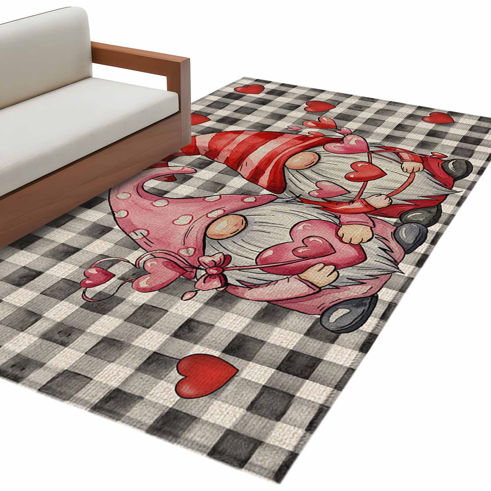 Area Rugs for Living Room 4x6 Ft, Valentines Day Non Slip Area Rugs for ...