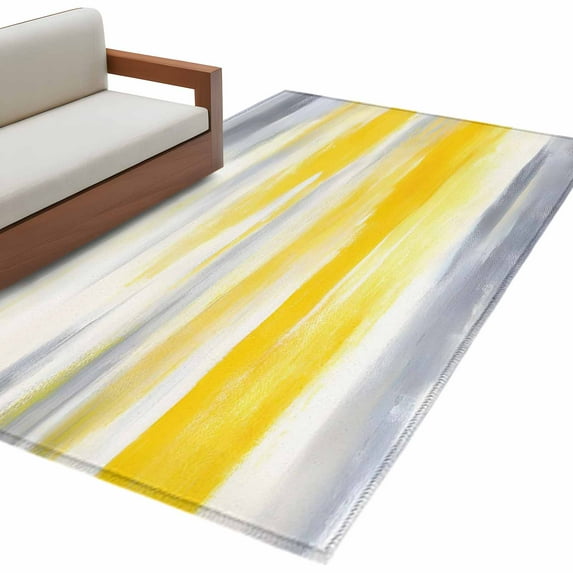 Area Rugs for Living Room 4x6 Ft, Yellow Grey Non Slip Area Rugs for ...
