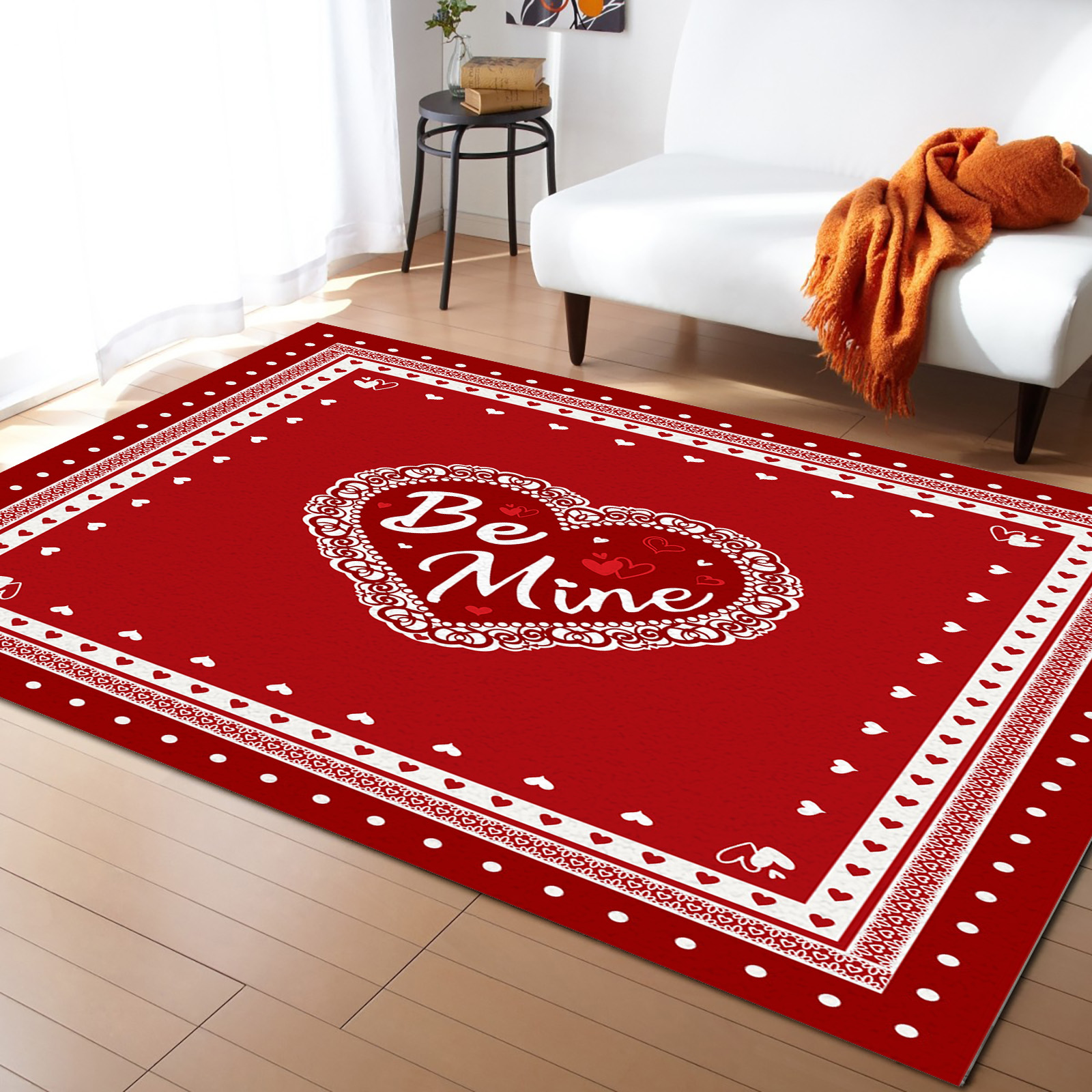 Area Rugs for Living Room, 5'x8' Large Valentine's Day Red Backdrop ...
