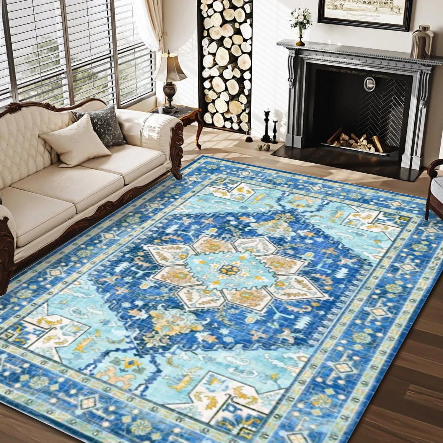 Area Rugs for Living Room 6'x9', Yamaziot Washable Rug, Vintage ...
