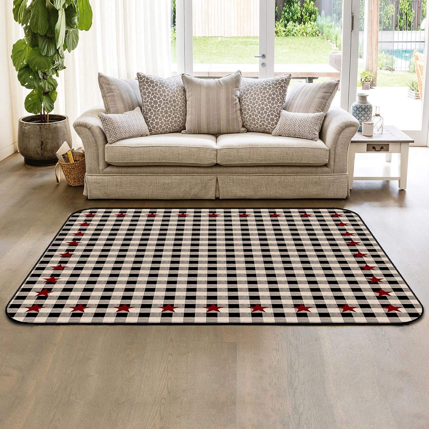 Area Rugs for Living Room Barn Star Texas Large Area Rug 2x3 Soft Non ...
