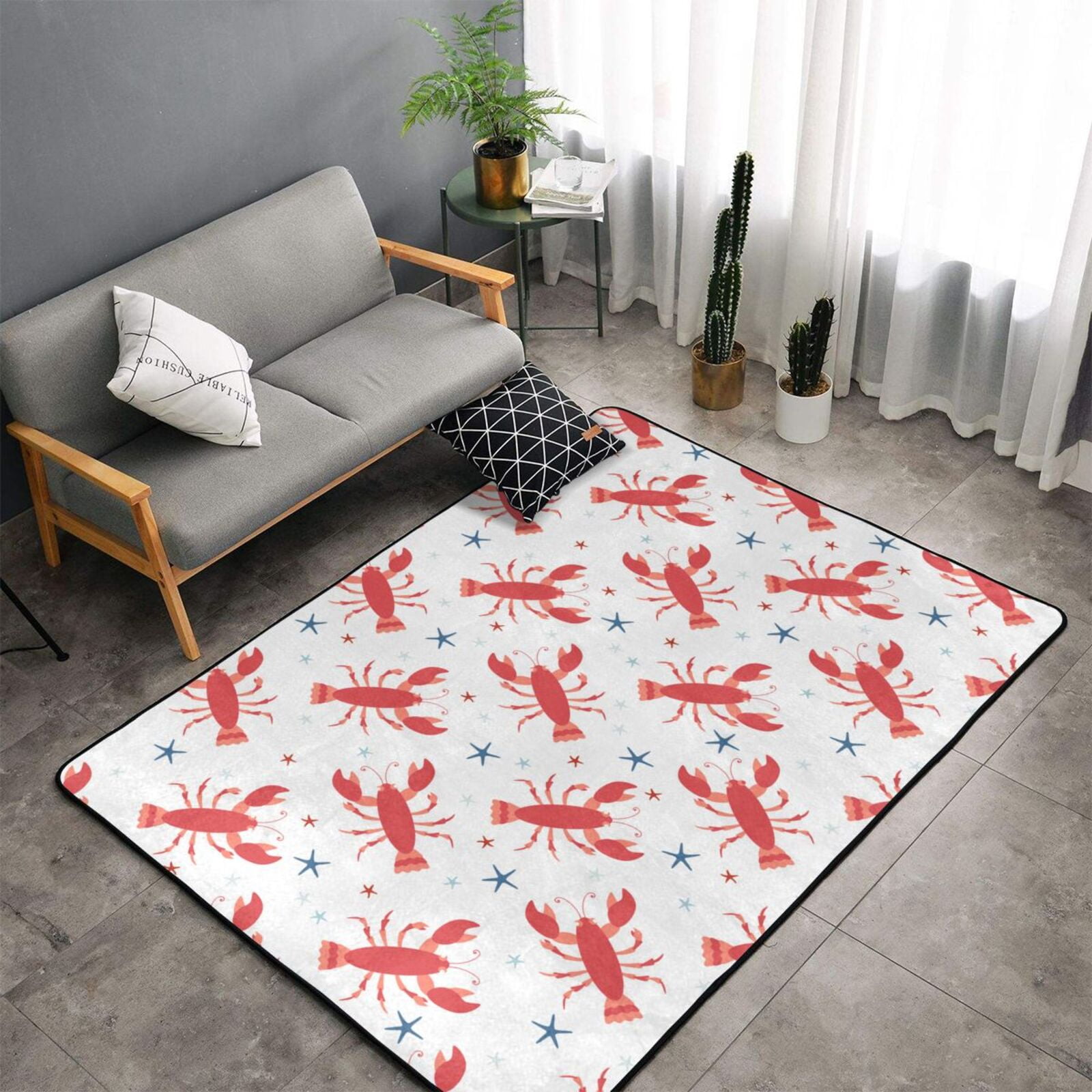 Area Rugs for Living Room Bedroom, 3x5 Soft Throw Rug Non-Slip Carpet ...