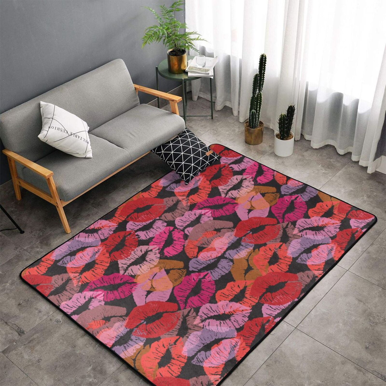 Area Rugs for Living Room Bedroom, 3x5 Soft Throw Rug Non-Slip Carpet ...