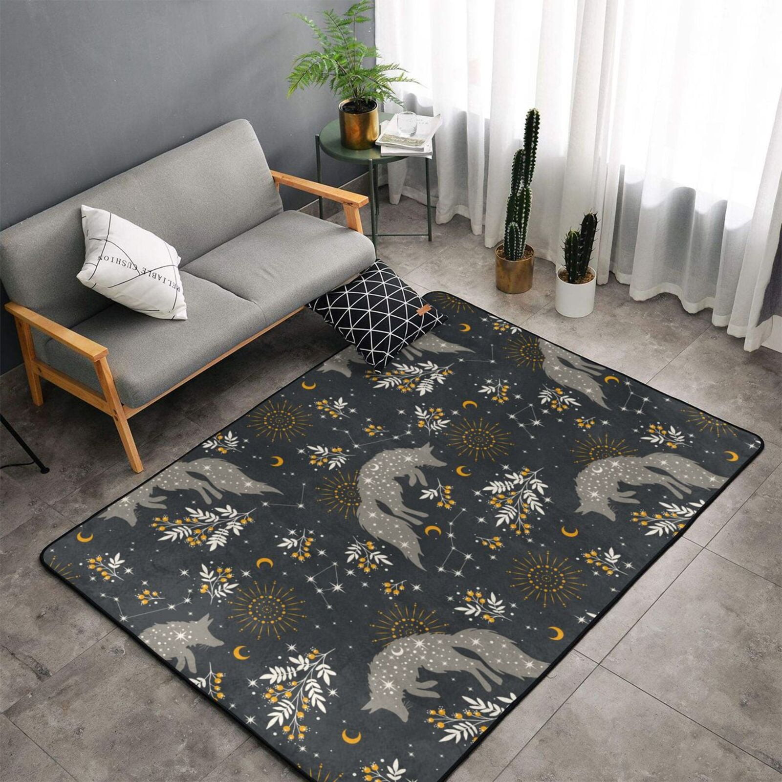 Area Rugs for Living Room Bedroom, 3x5 Soft Throw Rug Non-Slip Carpet ...