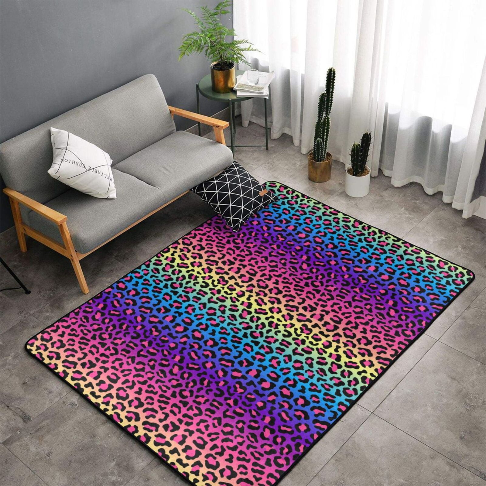 Area Rugs for Living Room Bedroom, 3x5 Soft Throw Rug Non-Slip Carpet ...