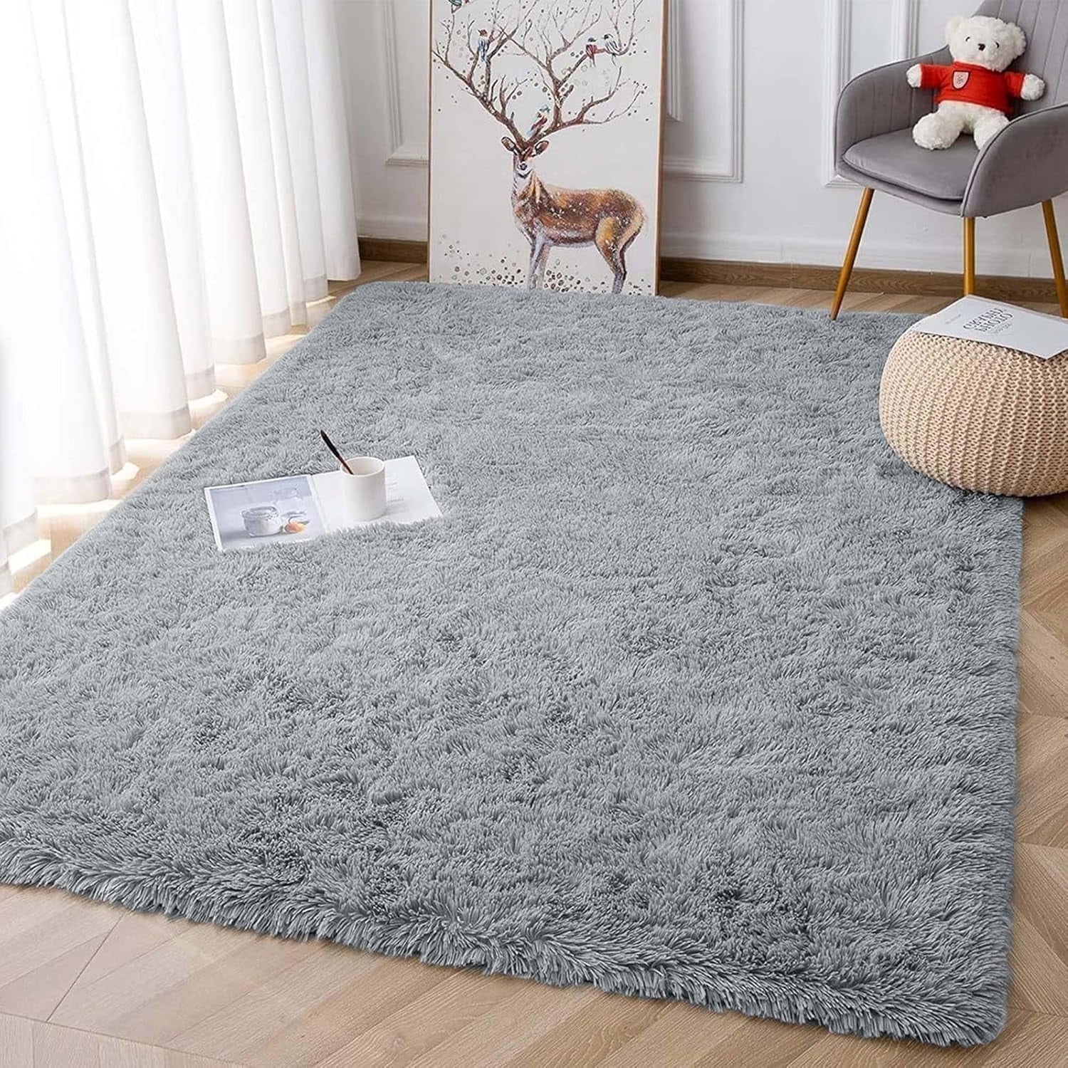 Area Rugs for Living Room Bedroom, 4x6 Ultra Soft Comfy Fluffy ...