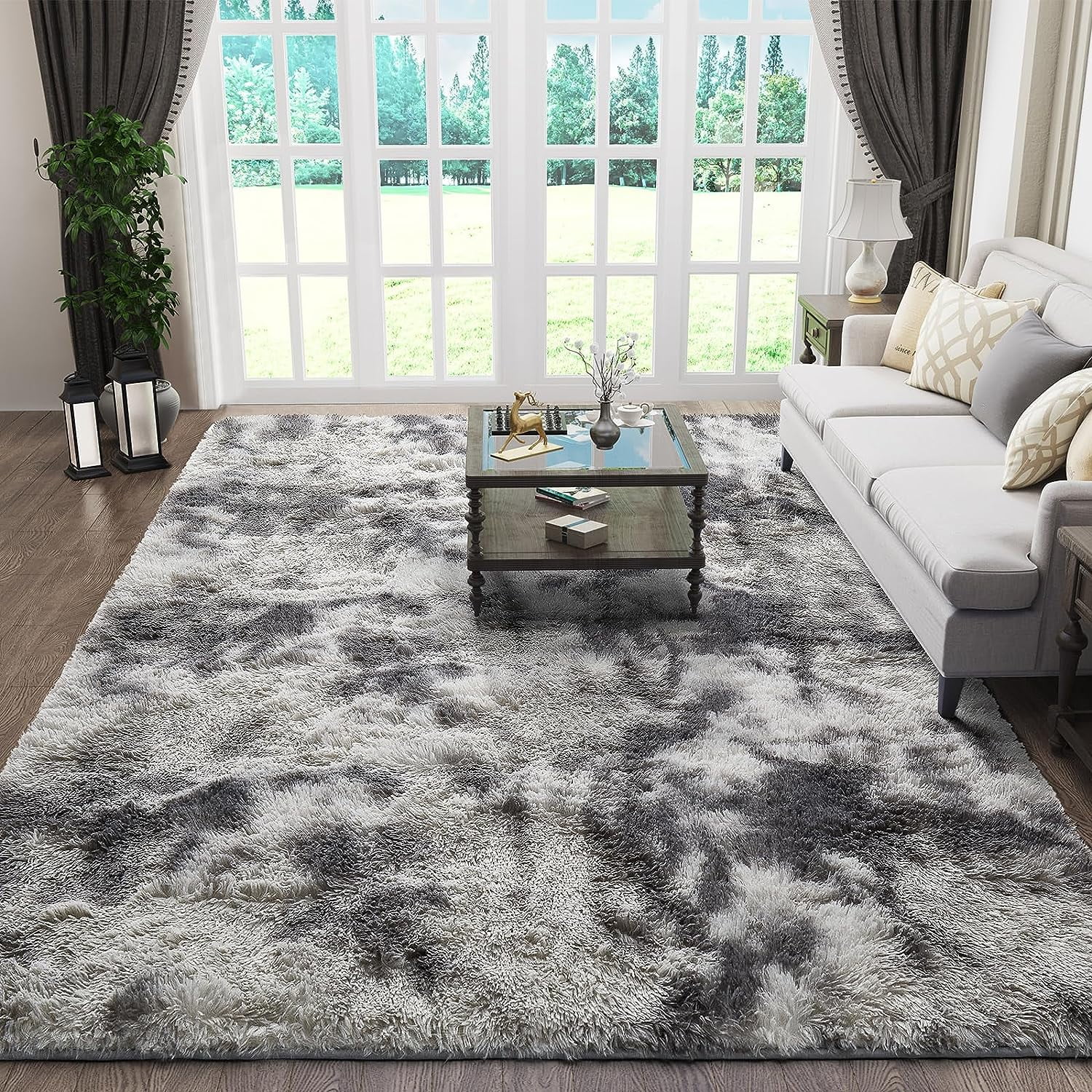 Area Rugs for Living Room Bedroom, 6x9 Ultra Soft Comfy Fluffy ...