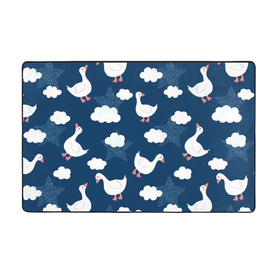 Area Rugs For Living Room Decor - Cute Goose On Blue Sky Anti Slip ...