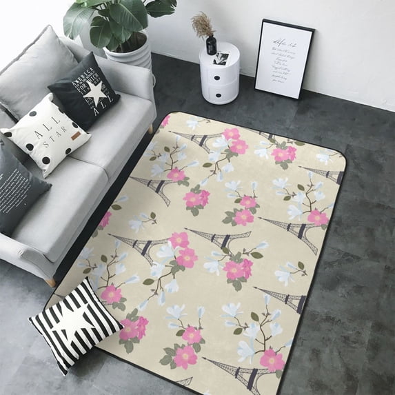 Area Rugs For Living Room Decor - Eiffel flower Towers Soft Anti Slip ...