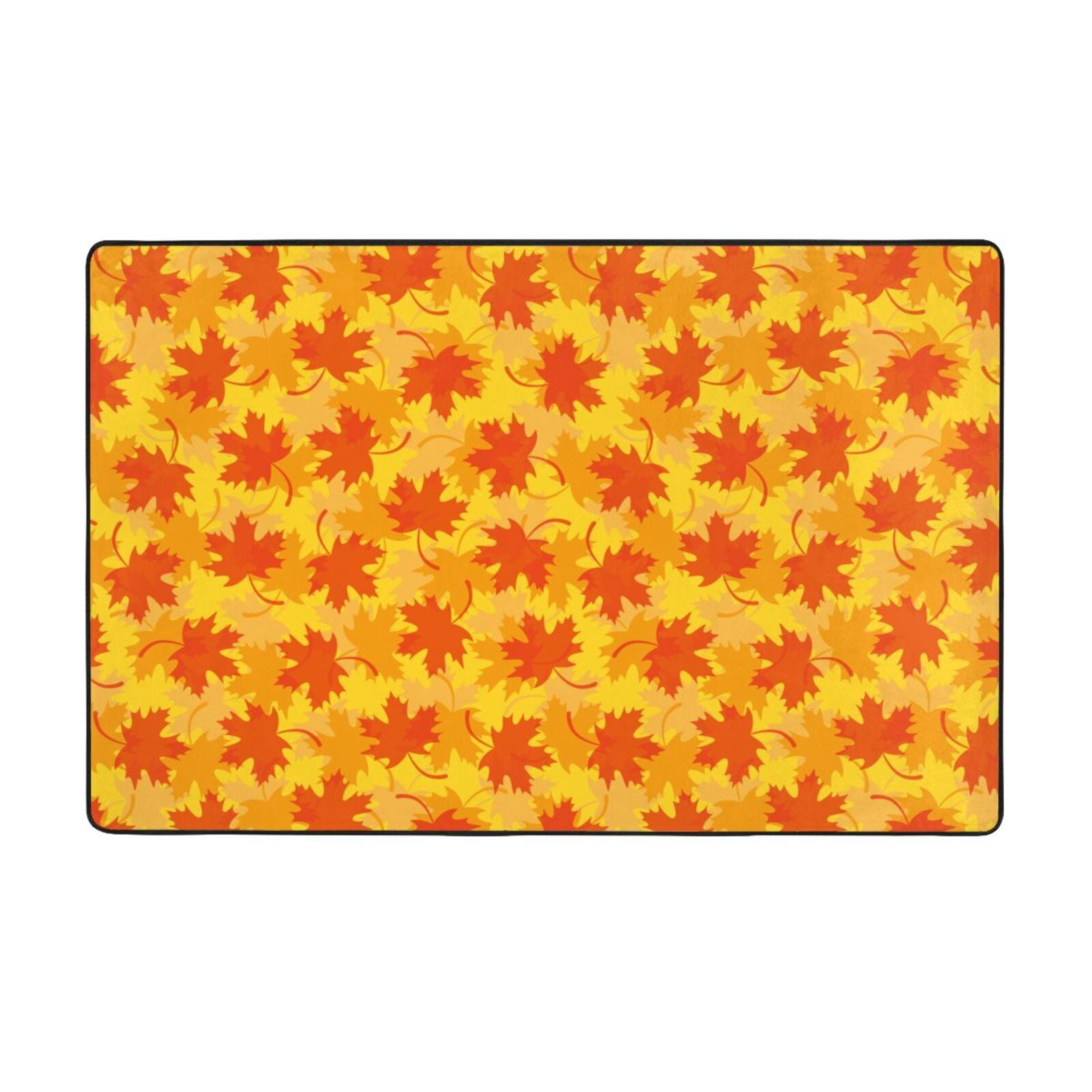 Area Rugs For Living Room Decor - Fall Retro Maple Leaf Anti Slip Throw ...