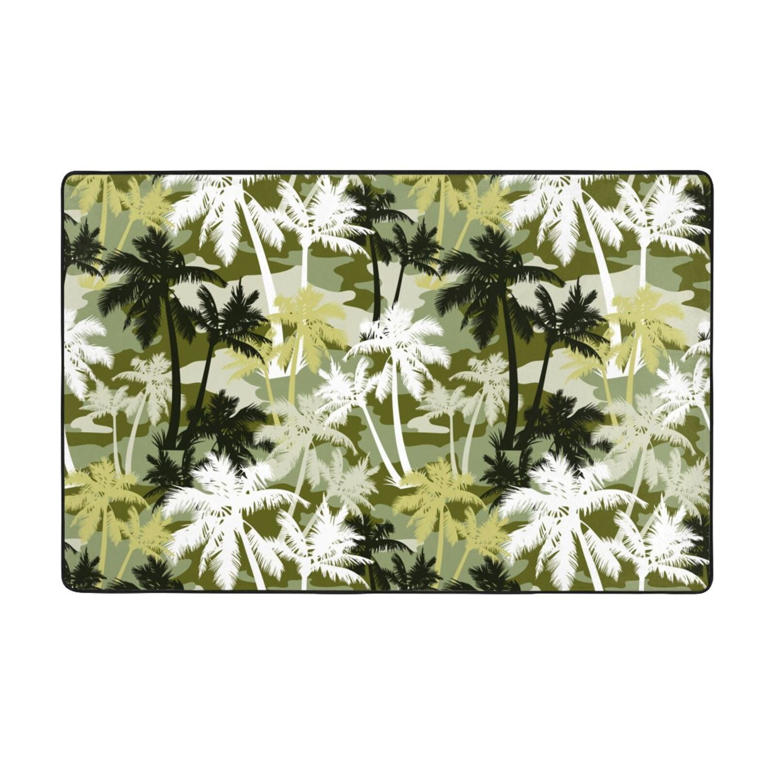 Area Rugs For Living Room Decor - Hawaiian Style Black Green Anti Slip ...